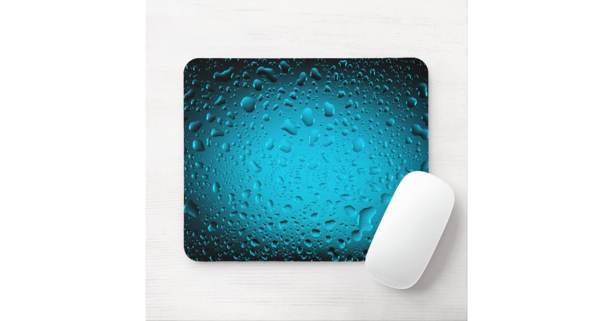 Cool water drops blue mouse pad | Zazzle