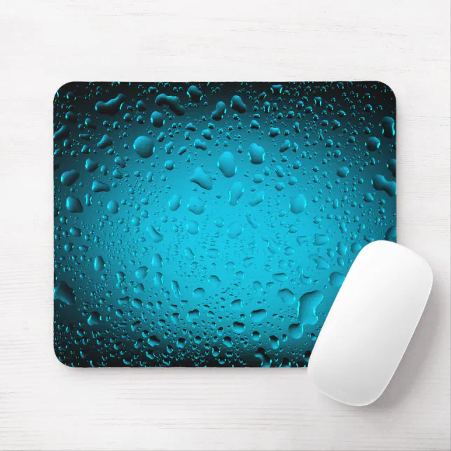 Cool water drops blue mouse pad | Zazzle