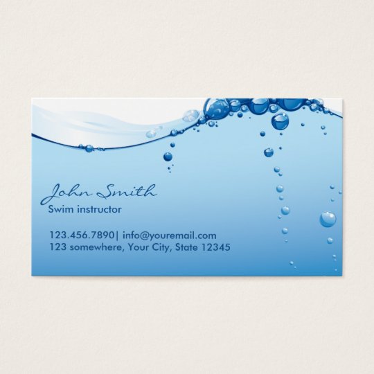 Cool Water Surface Swim Instructor Business Card | Zazzle.com