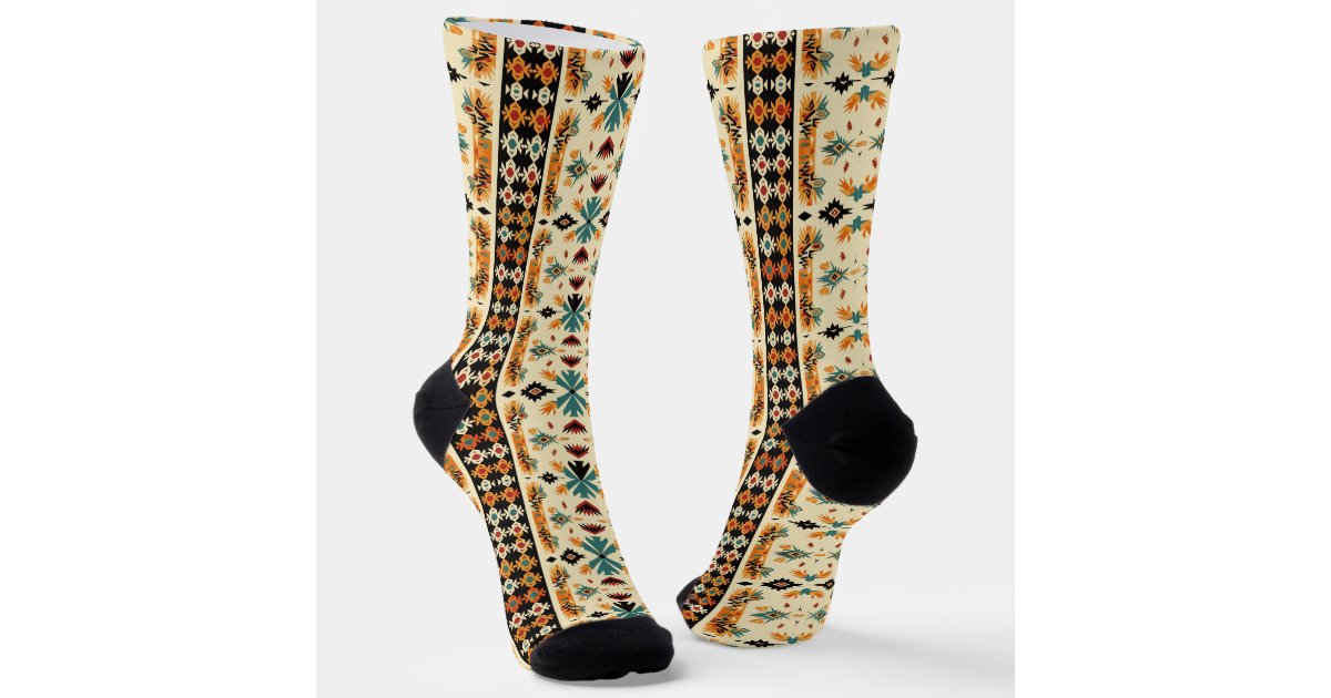 Cool Western Indian pattern tiled Socks | Zazzle