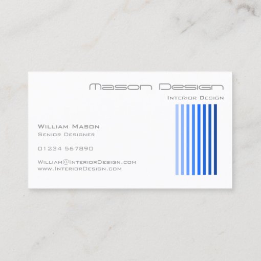 Cool White, Blue and Grey Modern - Business Card | Zazzle