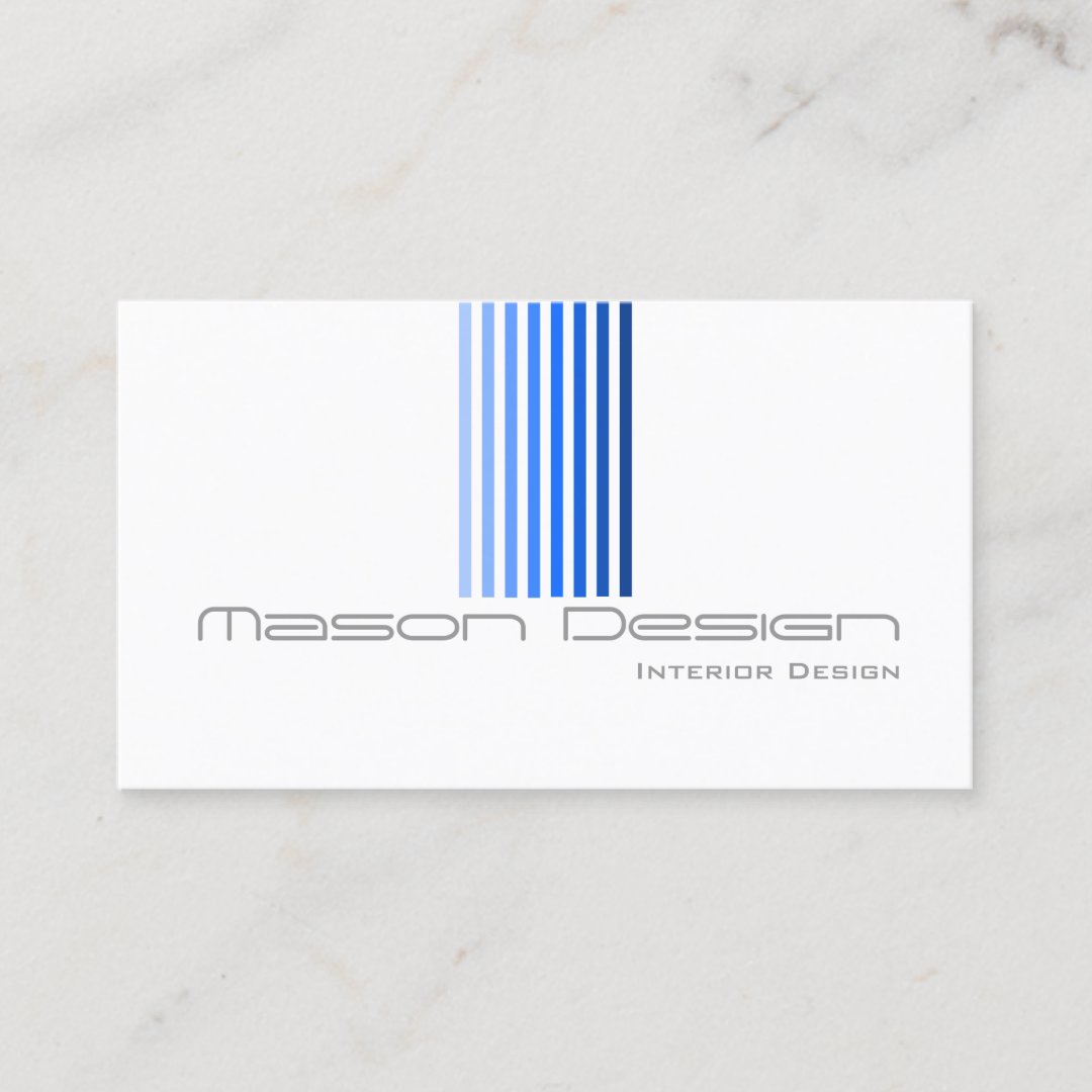 Cool White, Blue and Grey Modern - Business Card | Zazzle