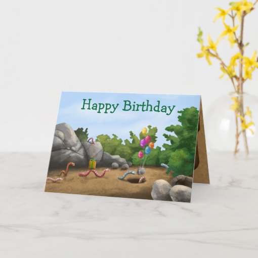 Cool Worm Birthday Card | Zazzle