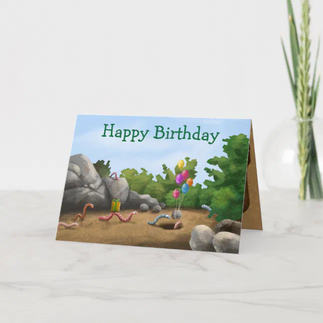 Cool Worm Birthday Card | Zazzle