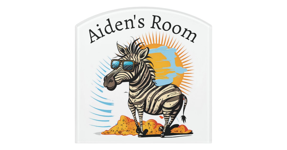 Cool Zebra and Sunshine Door Sign | Zazzle