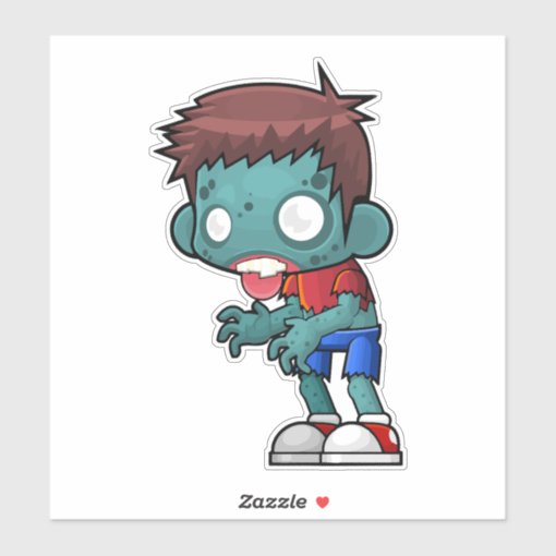 Cool Zombie Guy Creepy Cute Sticker | Zazzle