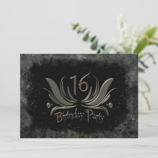 Coolest 16th Birthday Party Invitation - Grunge | Zazzle