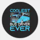 Coolest Bus Driver Ever Classic Round Sticker | Zazzle