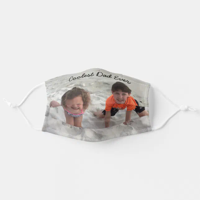 Coolest Dad Ever Father's Day Custom Photo Adult Cloth Face Mask | Zazzle