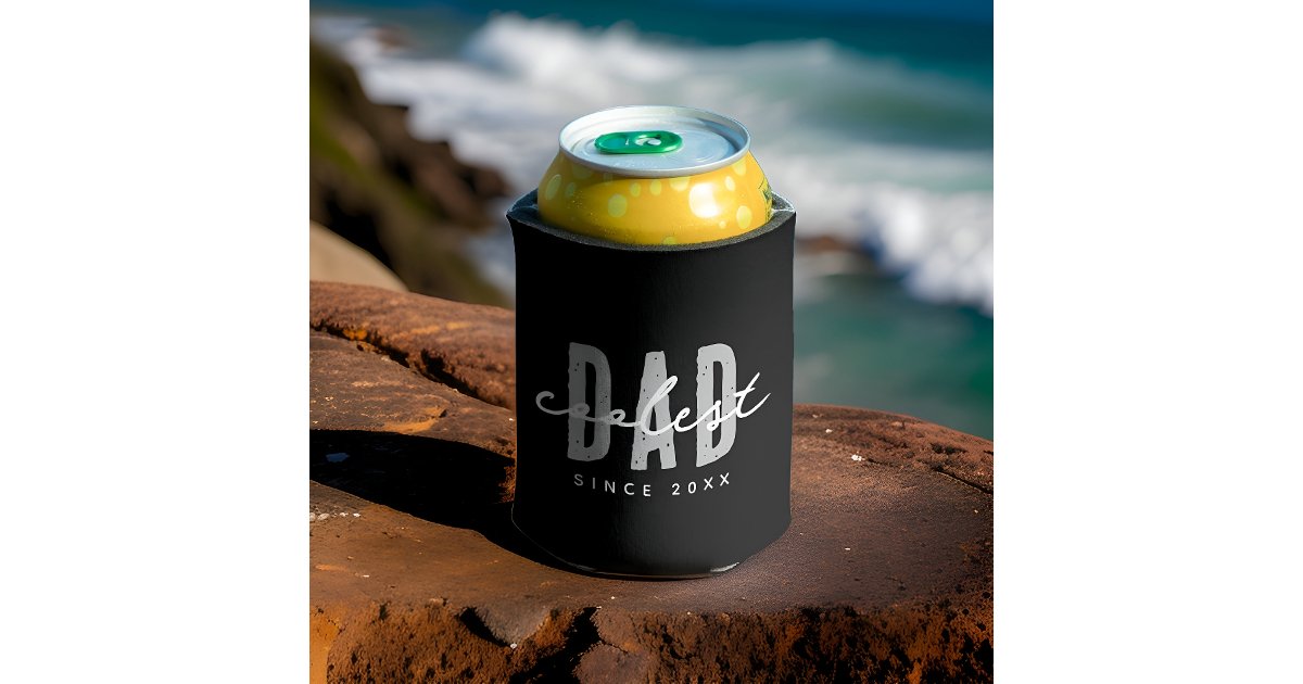 Coolest Dad Since 20XX Modern Simple Preppy Can Cooler | Zazzle
