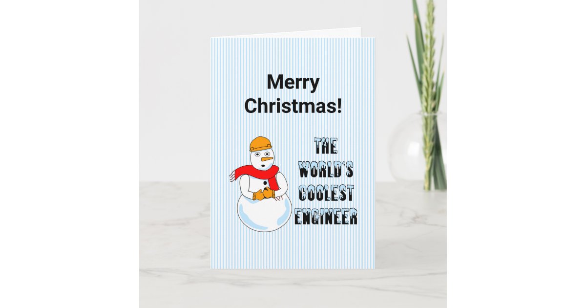 Coolest Engineer Snowman Christmas Card | Zazzle