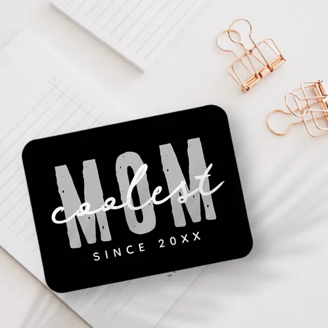 Coolest Mom Since 20XX Modern Simple Preppy Magnet | Zazzle