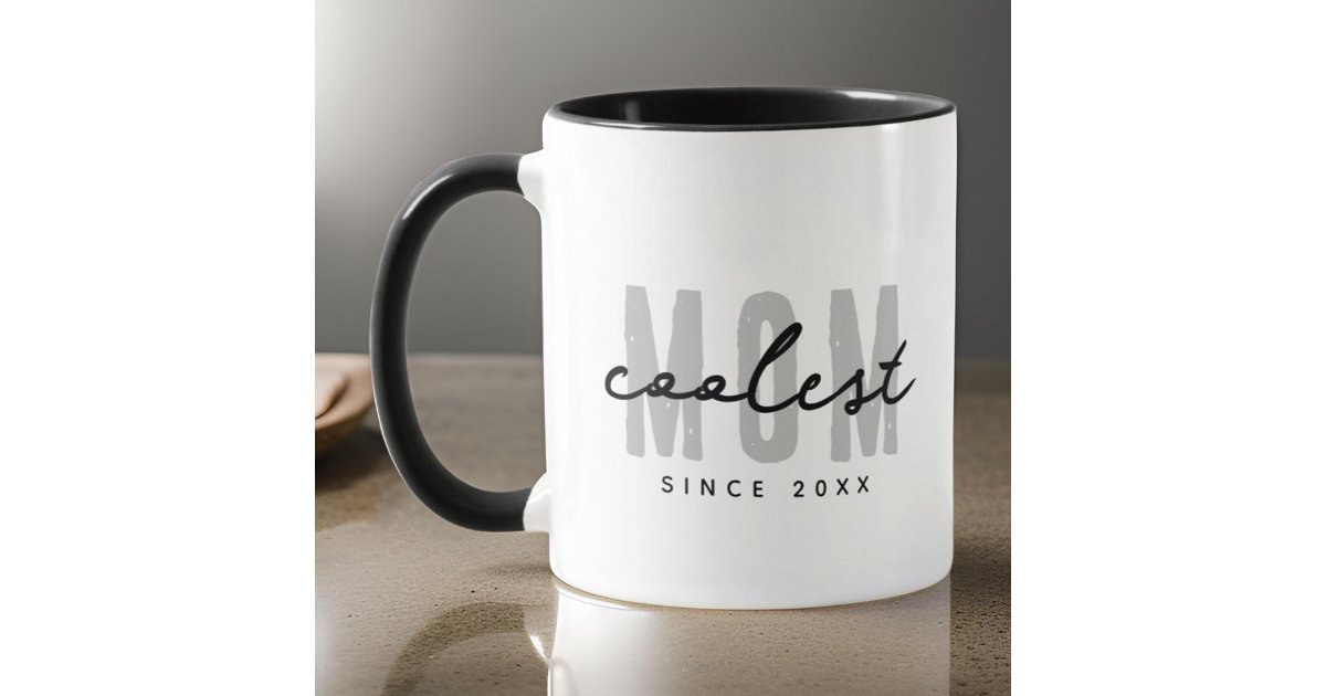 Coolest Mom Since 20XX Modern Simple Preppy Mug | Zazzle
