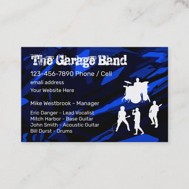 Coolest Rock Band Grunge Style Business Card | Zazzle