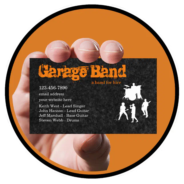 Coolest Rock Garage Band Musician Business Card | Zazzle