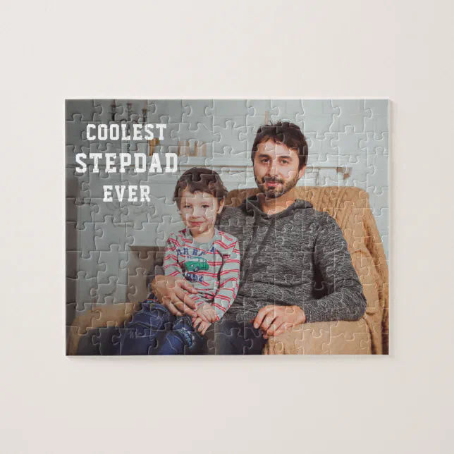 Coolest Stepdad Ever Personalized Photo Dad Jigsaw Puzzle | Zazzle