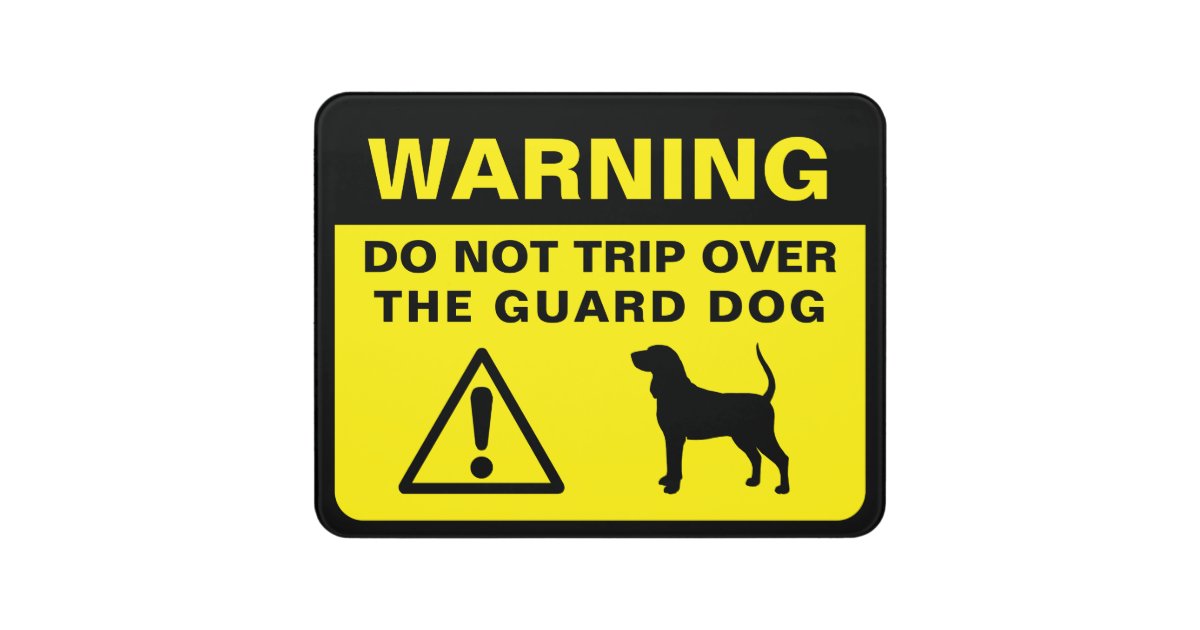 Coonhound Silhouette Funny Guard Dog Warning Door Sign | Zazzle