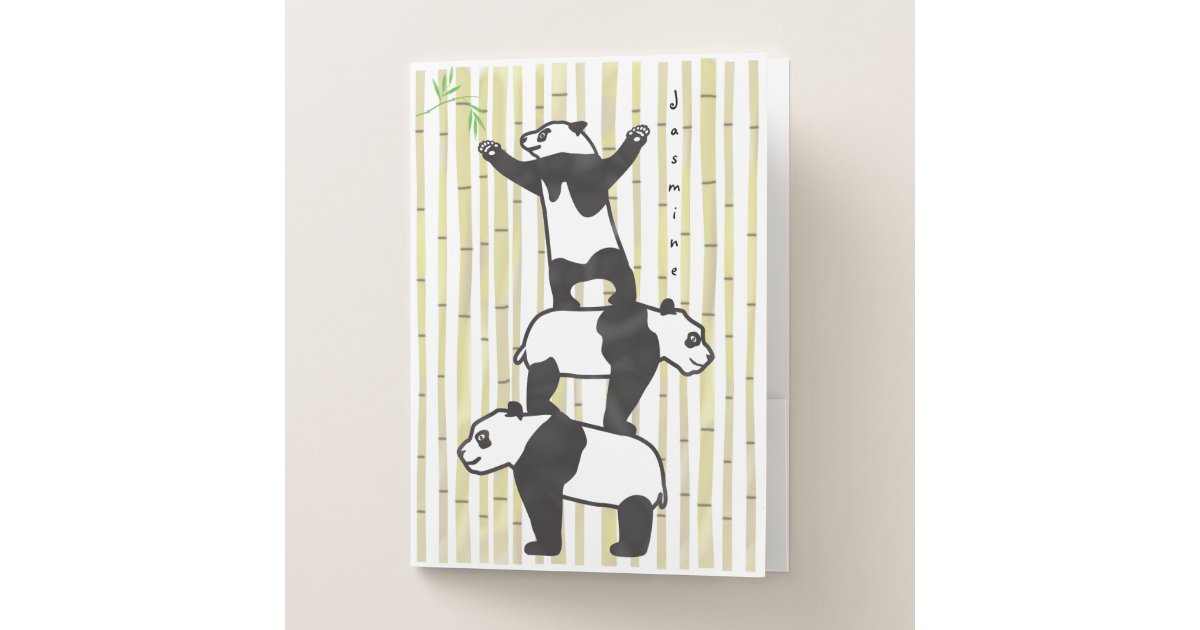 Cooperating pandas pocket folder | Zazzle