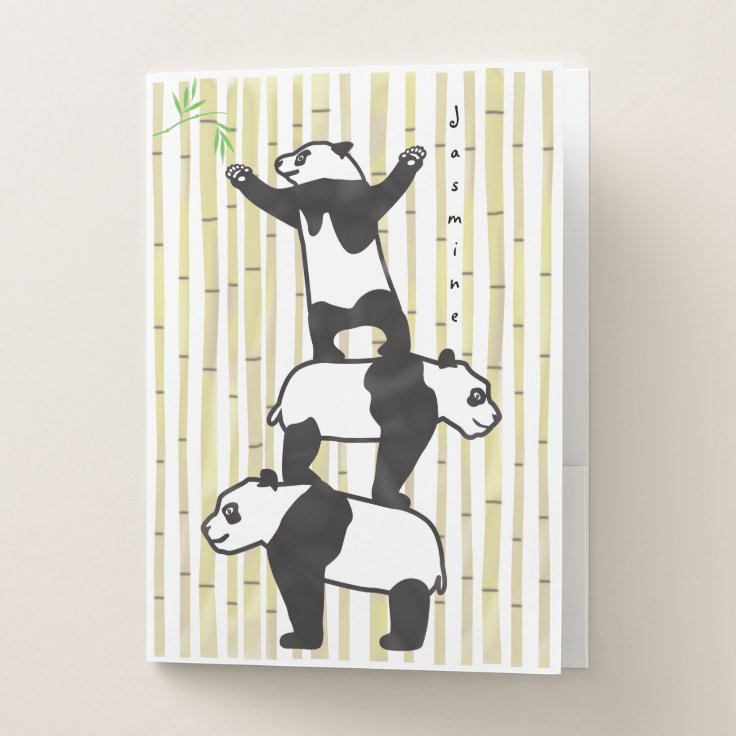 Cooperating pandas pocket folder | Zazzle
