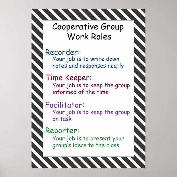 Cooperative Group Work Rules Poster | Zazzle
