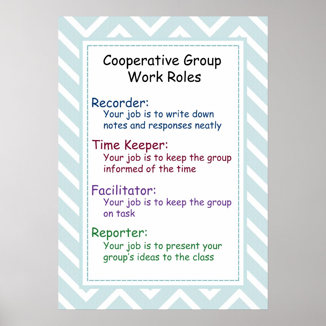 Cooperative Group Work Rules Poster | Zazzle