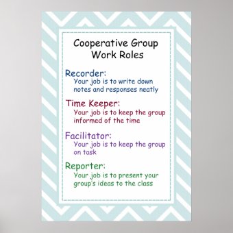 Cooperative Group Work Rules Poster | Zazzle