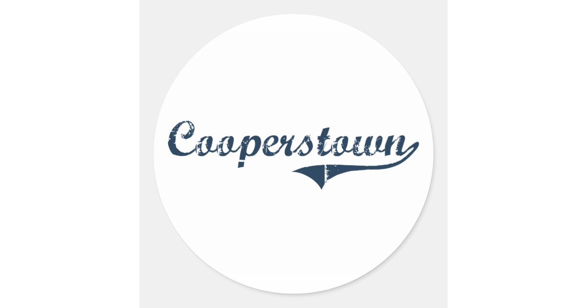Cooperstown New York Classic Design Classic Round Sticker | Zazzle