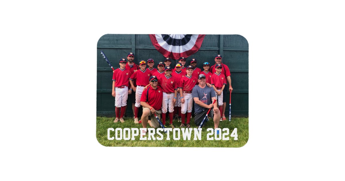 Cooperstown NY Baseball Custom Team Photo Magnet | Zazzle