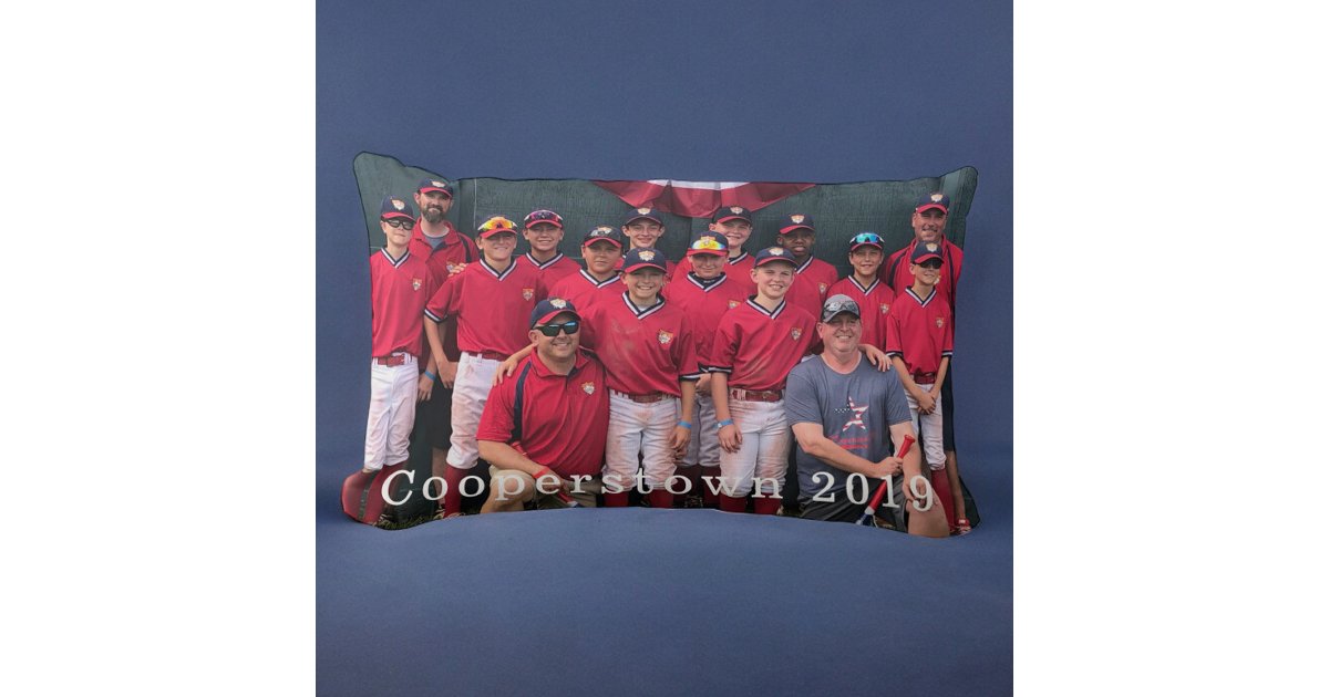 Cooperstown NY Baseball Team Coaches Players Photo Lumbar Pillow | Zazzle