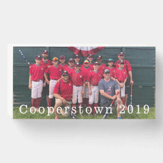 Cooperstown NY Baseball Team Photo Year Thank You Wooden Box Sign | Zazzle
