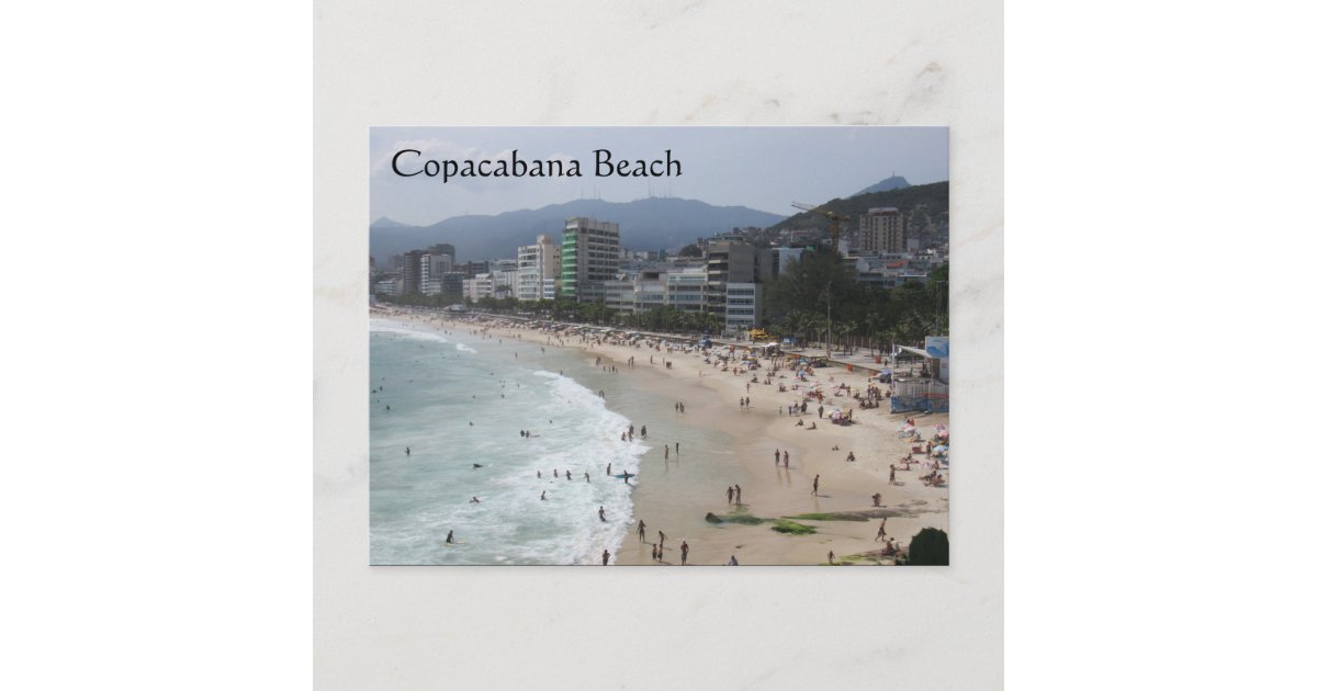 copacabana beach scene postcard | Zazzle