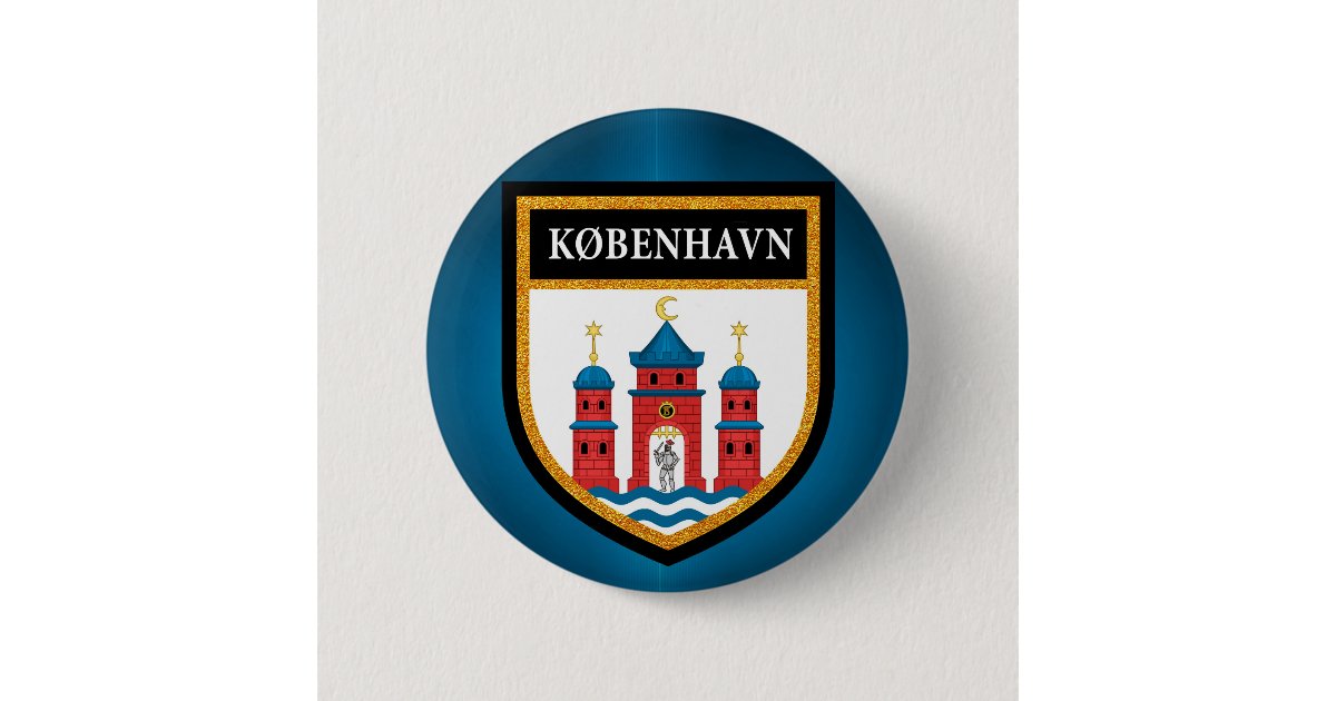 Copenhagen Flag Pinback Button | Zazzle