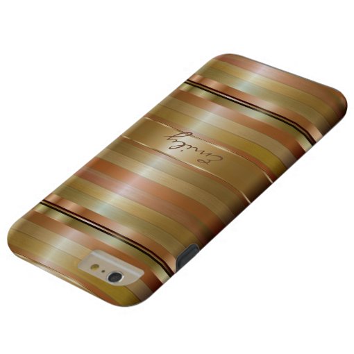 Copper And Metallic Gold Stripes Case-Mate iPhone Case | Zazzle