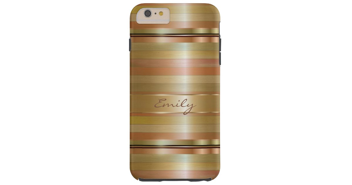 Copper And Metallic Gold Stripes Case-Mate iPhone Case | Zazzle