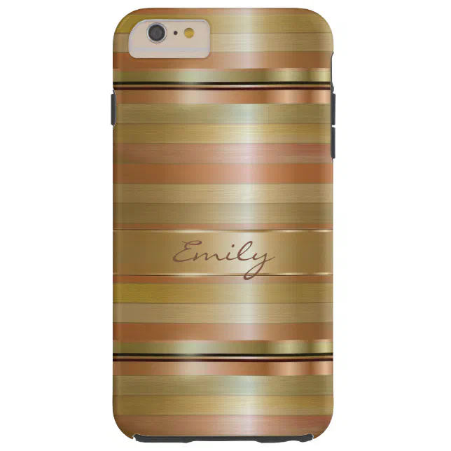 Copper And Metallic Gold Stripes Case-Mate iPhone Case | Zazzle