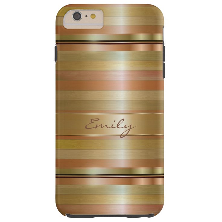 Copper And Metallic Gold Stripes Case-Mate iPhone Case | Zazzle