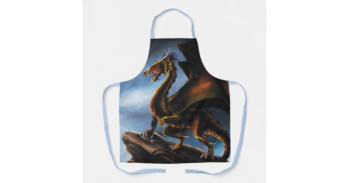 Copper Black Gold Dragon Apron | Zazzle