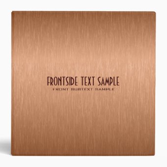 Copper Brown Metallic Texture Print 3 Ring Binder | Zazzle