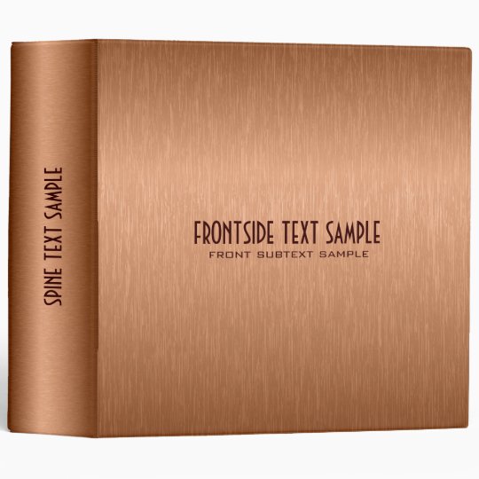 Copper Brown Metallic Texture Print 3 Ring Binder | Zazzle.com
