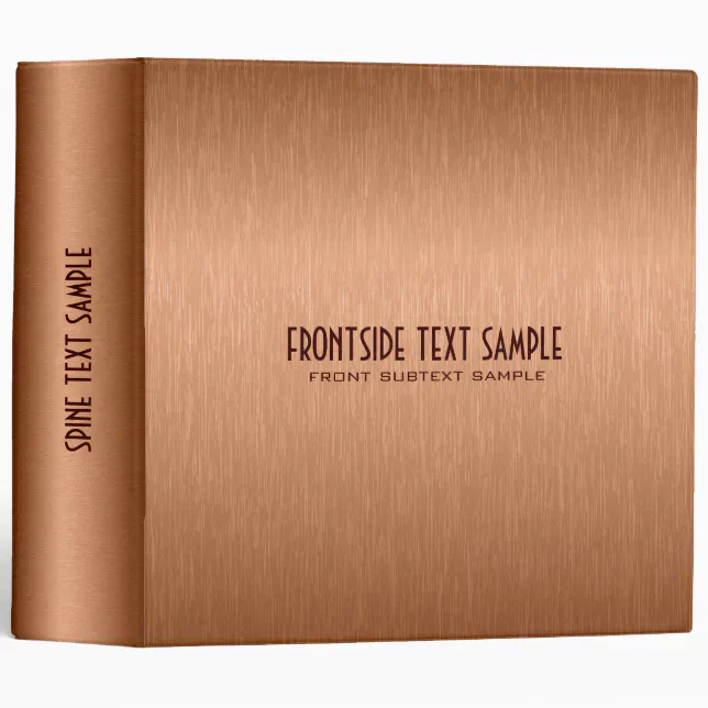 Copper Brown Metallic Texture Print 3 Ring Binder | Zazzle