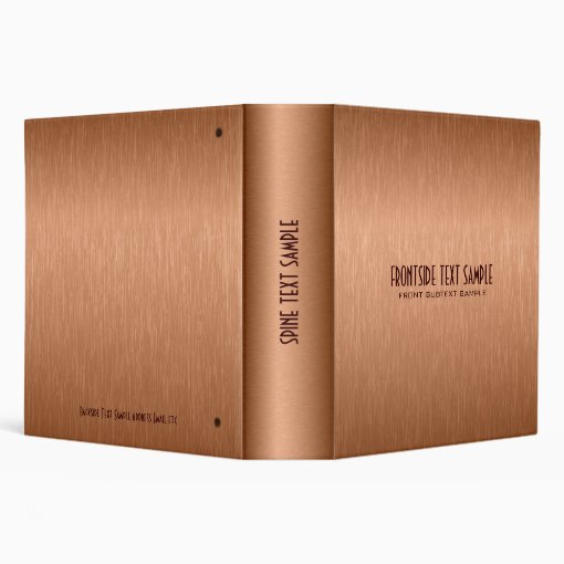 Copper Brown Metallic Texture Print 3 Ring Binder | Zazzle