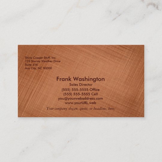 Copper Colored Business Card | Zazzle.com