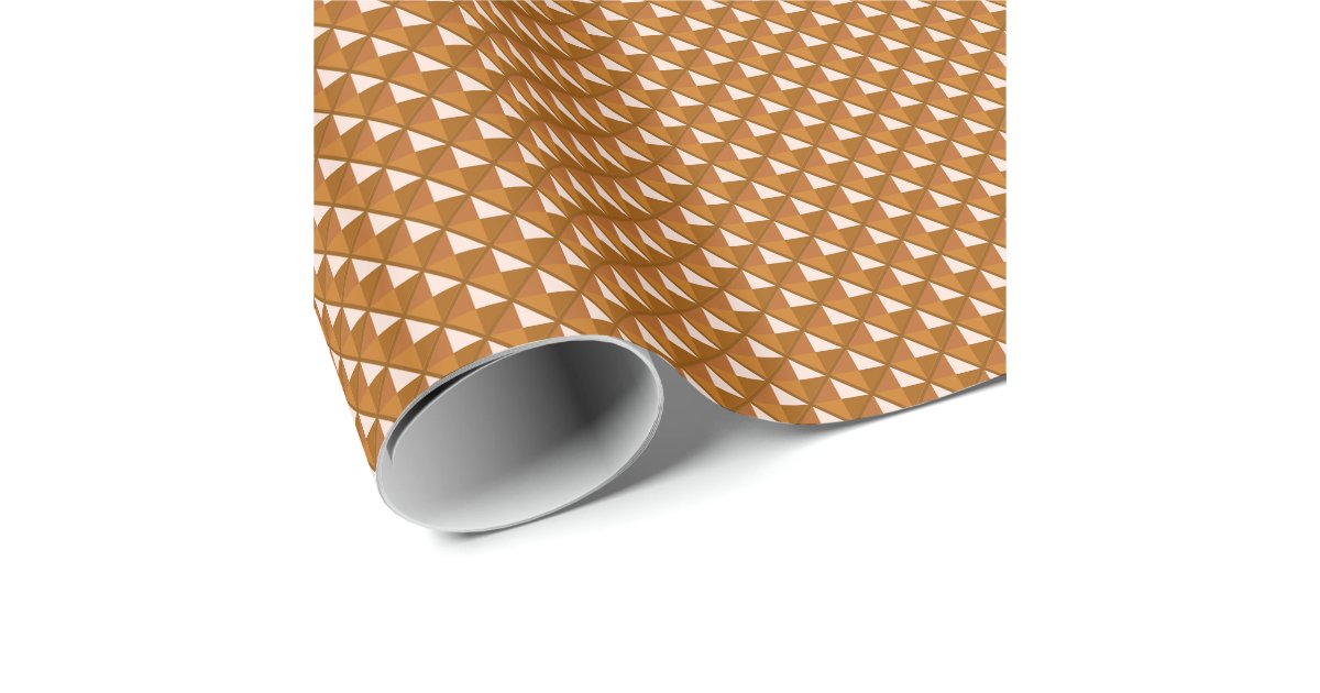 copper colored, metallic look, studded grid wrapping paper | Zazzle
