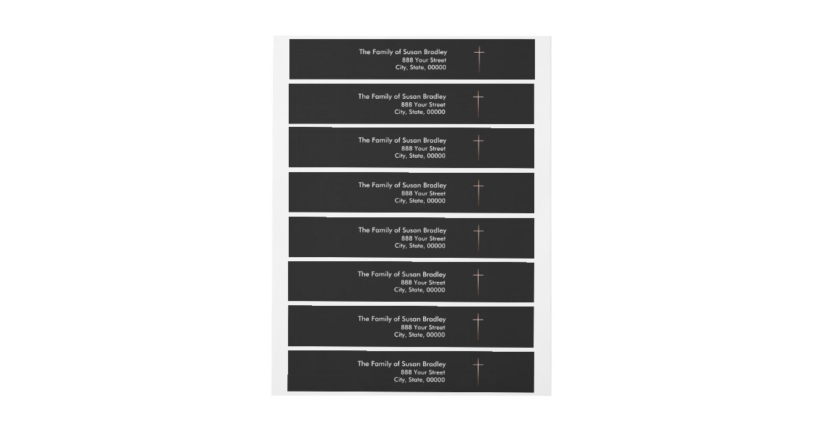 Copper Cross Christian Funeral Wraparound Label | Zazzle
