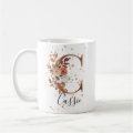 Copper Floral Letter C Monogram Coffee Mug | Zazzle