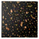 Copper Gold on Black Terrazzo Stone Ceramic Tile | Zazzle
