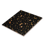 Copper Gold on Black Terrazzo Stone Ceramic Tile | Zazzle