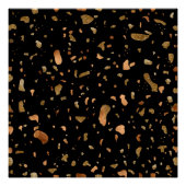 Copper Gold on Black Terrazzo Stone Poster | Zazzle