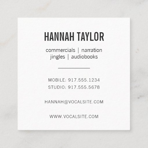 Copper Microphone Voice Actor Square Business Card | Zazzle