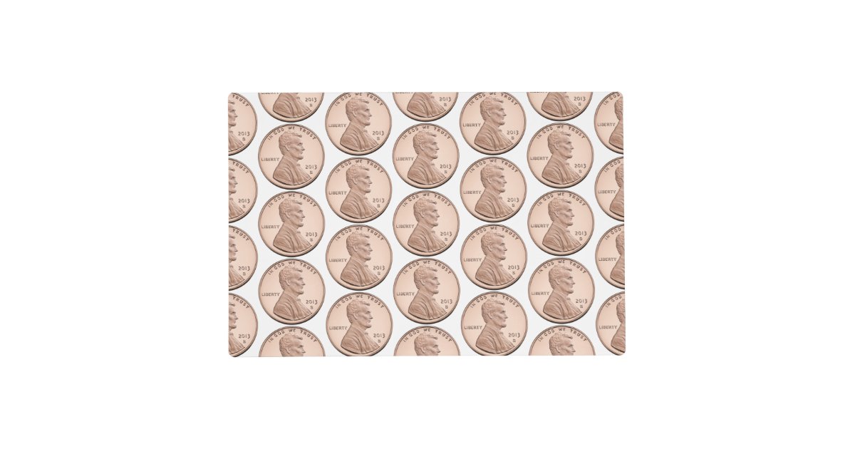 Copper Penny Coin Pattern – Lincoln Cent Design Placemat | Zazzle
